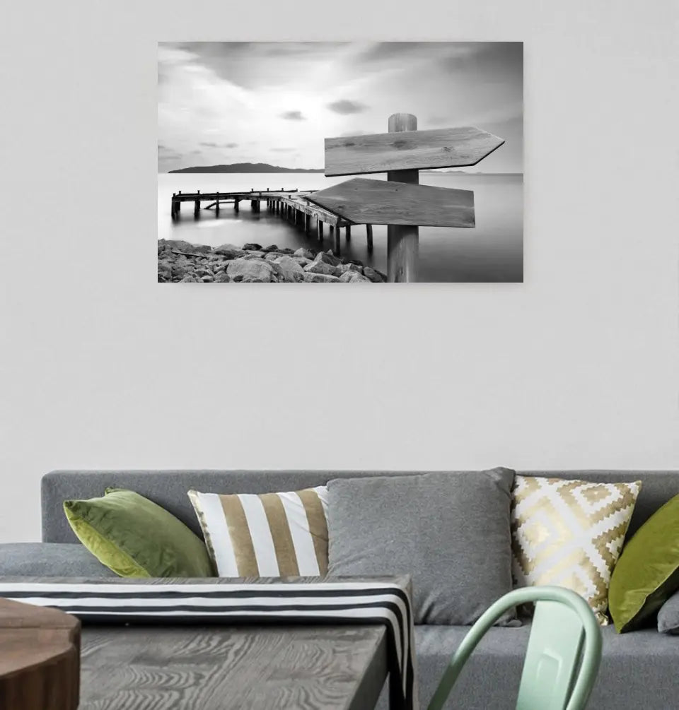 Dock Pier Sea Personalized Multi-Names Canvas, Anniversary Family Gift ...