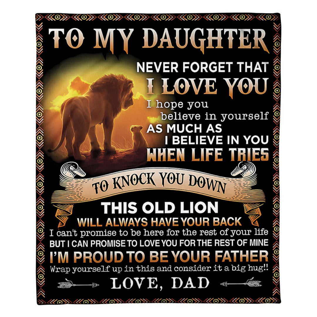 To My Daughter Sherpa Blanket - This Old Lion Will Always Have Your Ba ...