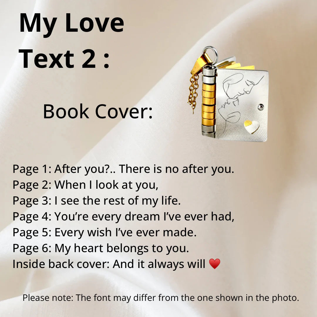 Engraved Message My Love Book Necklace | Romantic Gift For Wife ...